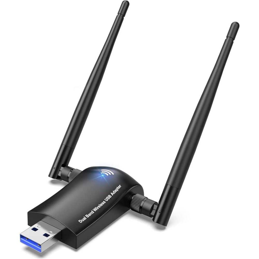 Yichuhaoxi USB Wireless WiFi Adapter Dongle for Desktop, PC with High Gain Dual Antennas, Dual ...