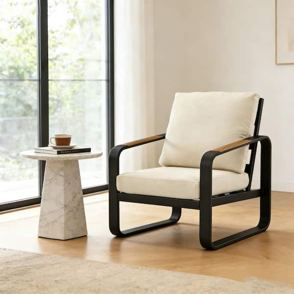 TRIBESIGNS WAY TO ORIGIN 29.9'' Wide Beige Arm Chair, Single Sofa With ...