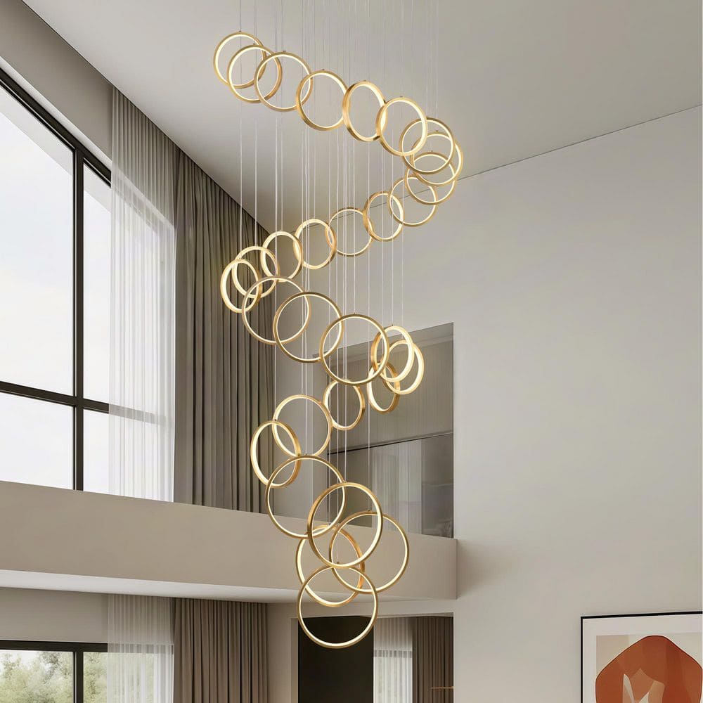 BAOURE Modern 30 Light Dimmable Integrated LED Gold Chandelier with ...