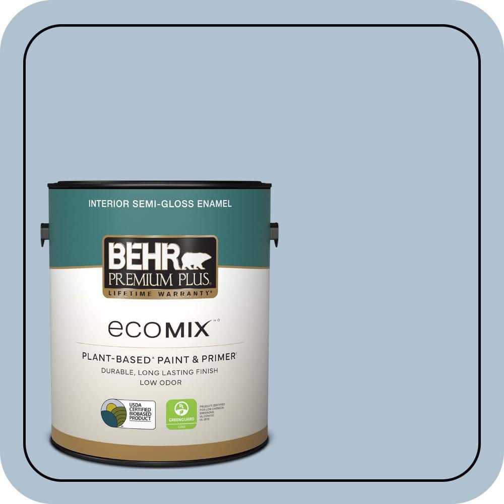BEHR PREMIUM PLUS 1 gal. #S510-2 Boot Cut Semi-Gloss Enamel EcoMix ...
