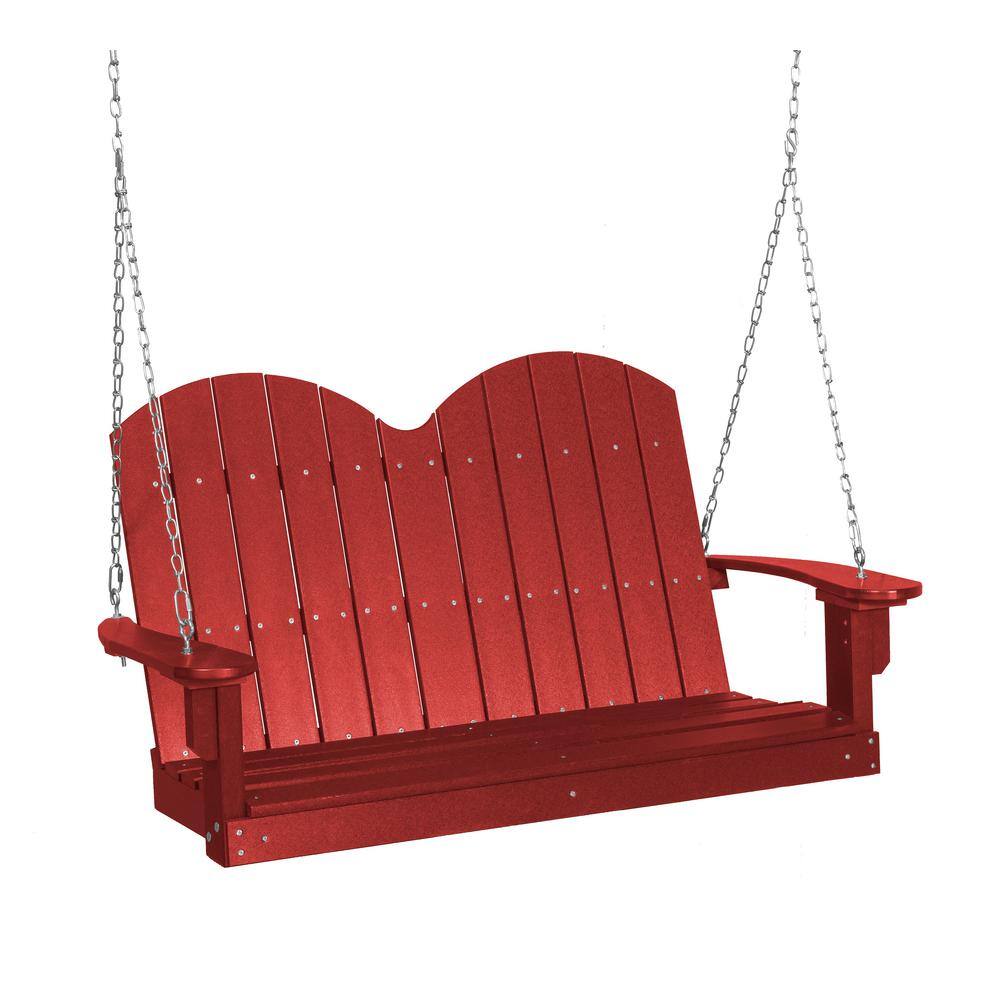 WILDRIDGE Classic 2-Person Cardinal Red Plastic Savannah Porch Swing ...