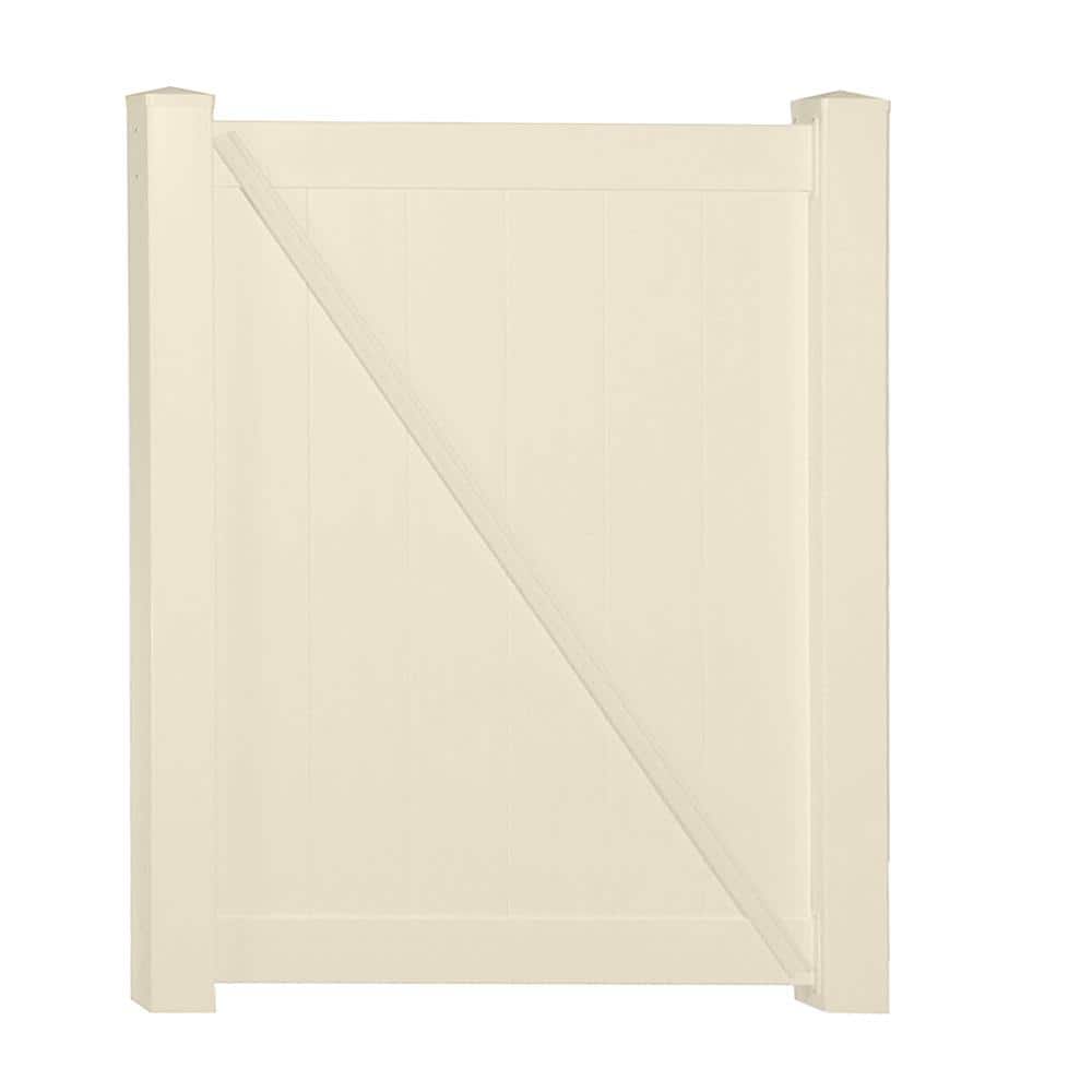 Weatherables Monroe 3 .7 ft. x 6 ft. Beige Vinyl Privacy Single Fence ...