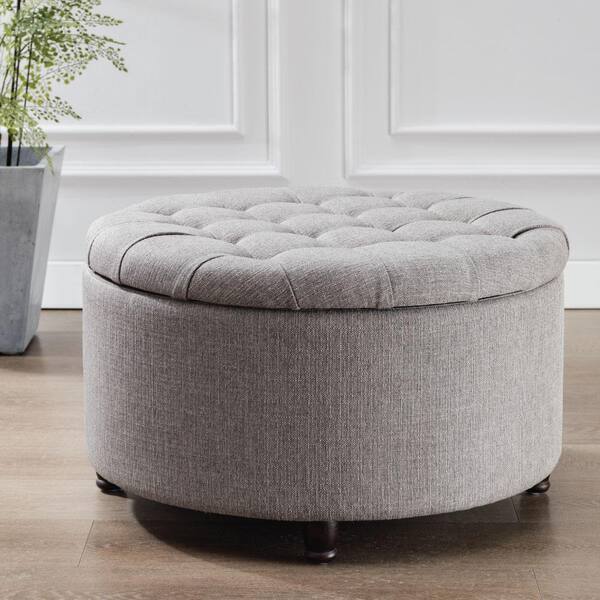 Round Fabric Ottoman