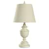 StyleCraft 24 in. Distressed Cream Table Lamp with Light Beige Hardback ...
