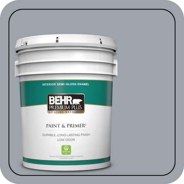BEHR PREMIUM PLUS 5 gal. #MQ5-22 Rainmaster Semi-Gloss Enamel Low Odor ...