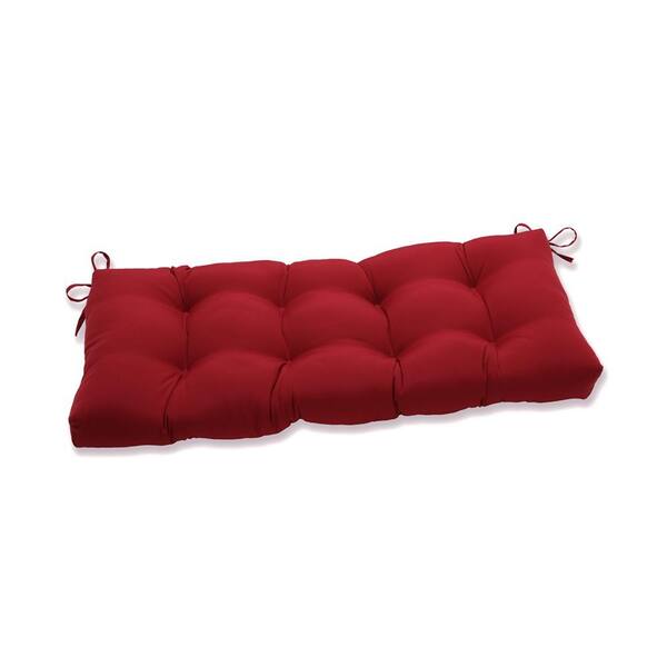 Pillow Perfect Solid Rectangular Outdoor Bench Cushion in Red 649757 ...