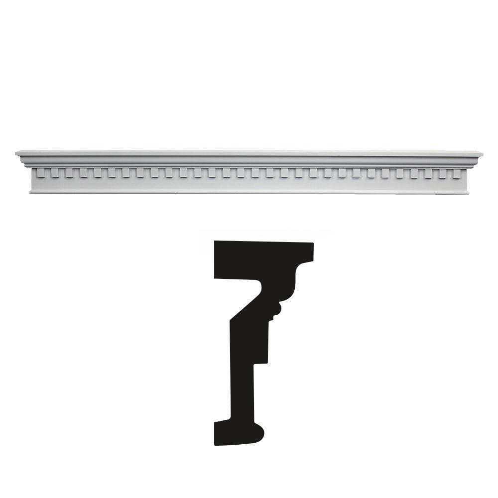 Focal Point 2-7/8 in. x 6 in. x 60 in. Primed Polyurethane Dentil Cross ...