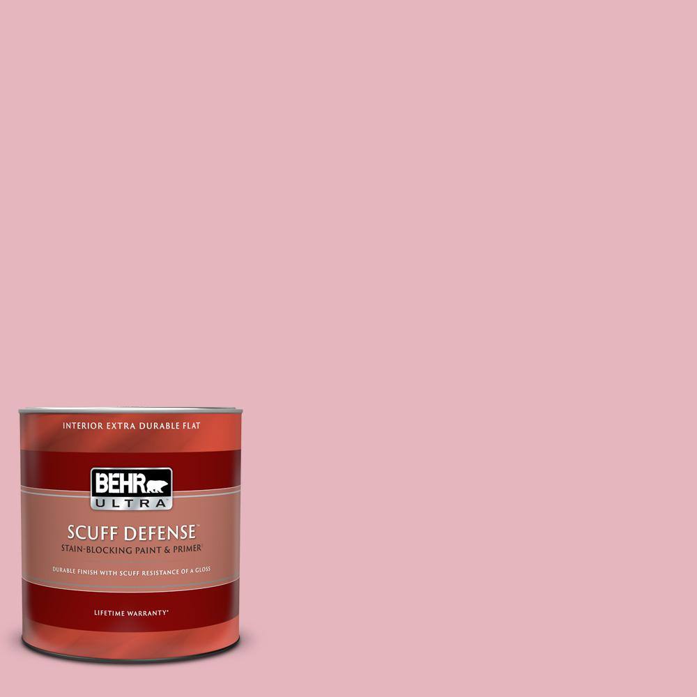 BEHR ULTRA 1 qt. #M140-3 Premium Pink Extra Durable Flat Interior Paint ...