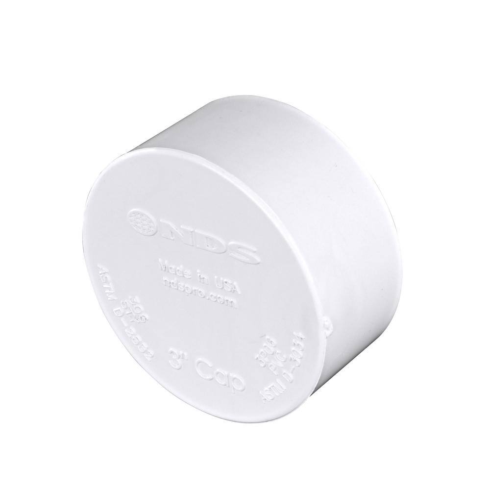 NDS PVC S&D Cap, 3 in. 3P06 - The Home Depot