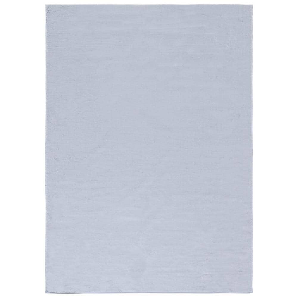 SAFAVIEH Faux Rabbit Fur Periwinkle 8 ft. x 10 ft. Solid Flokati Area ...