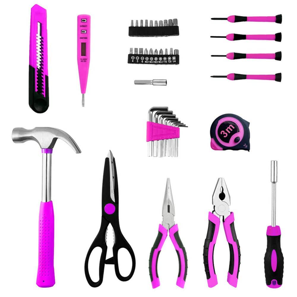 MYWISH 34-Piece Home Tool Kit with Hard Shell Carrier SF-STT-034F - The ...