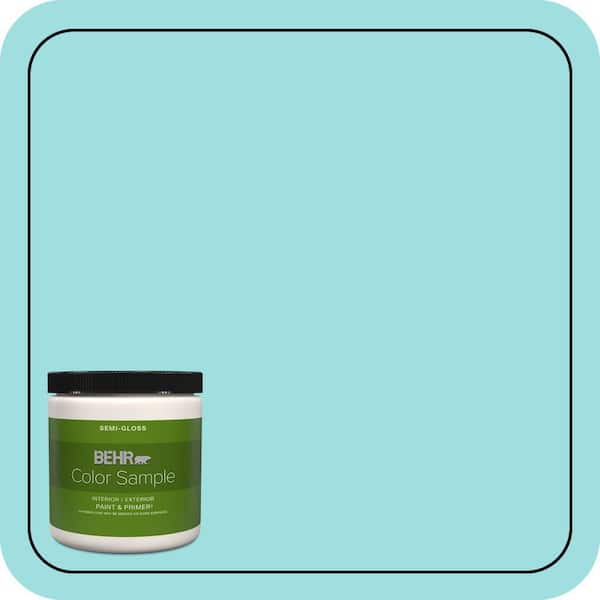BEHR PREMIUM PLUS 8 oz. #P460-2 Tropical Waterfall Semi-Gloss Interior ...
