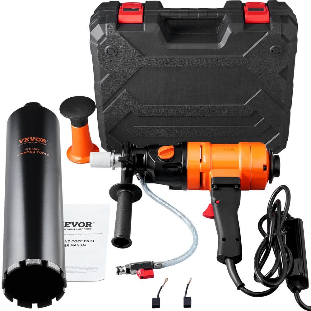 VEVOR 1500W Diamond Core Drilling Machine, 4 in. Handheld Wet Concrete ...