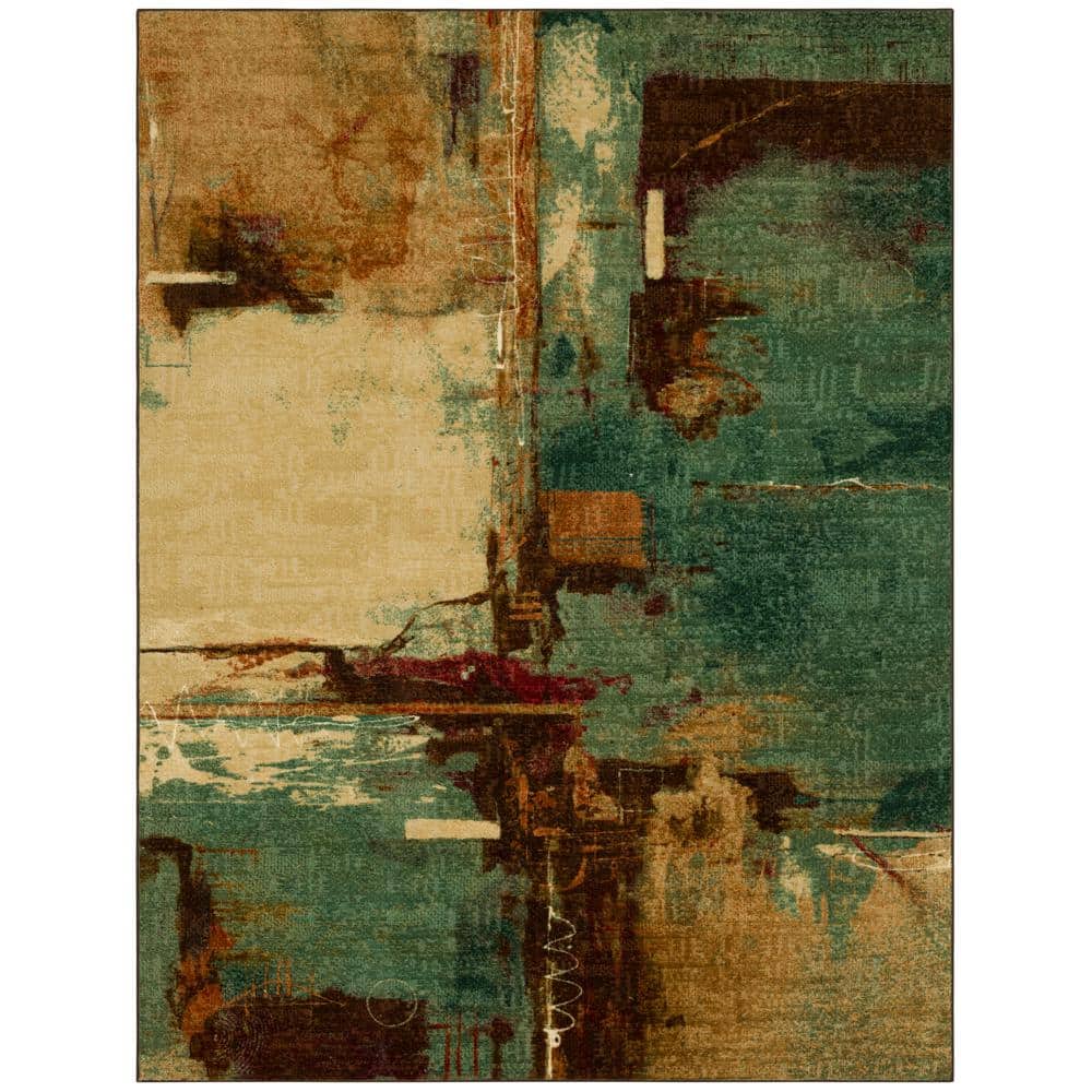 Mohawk Home Aqua Fusion Multi 7 ft. 6 in. x 10 ft. Abstract Area Rug ...