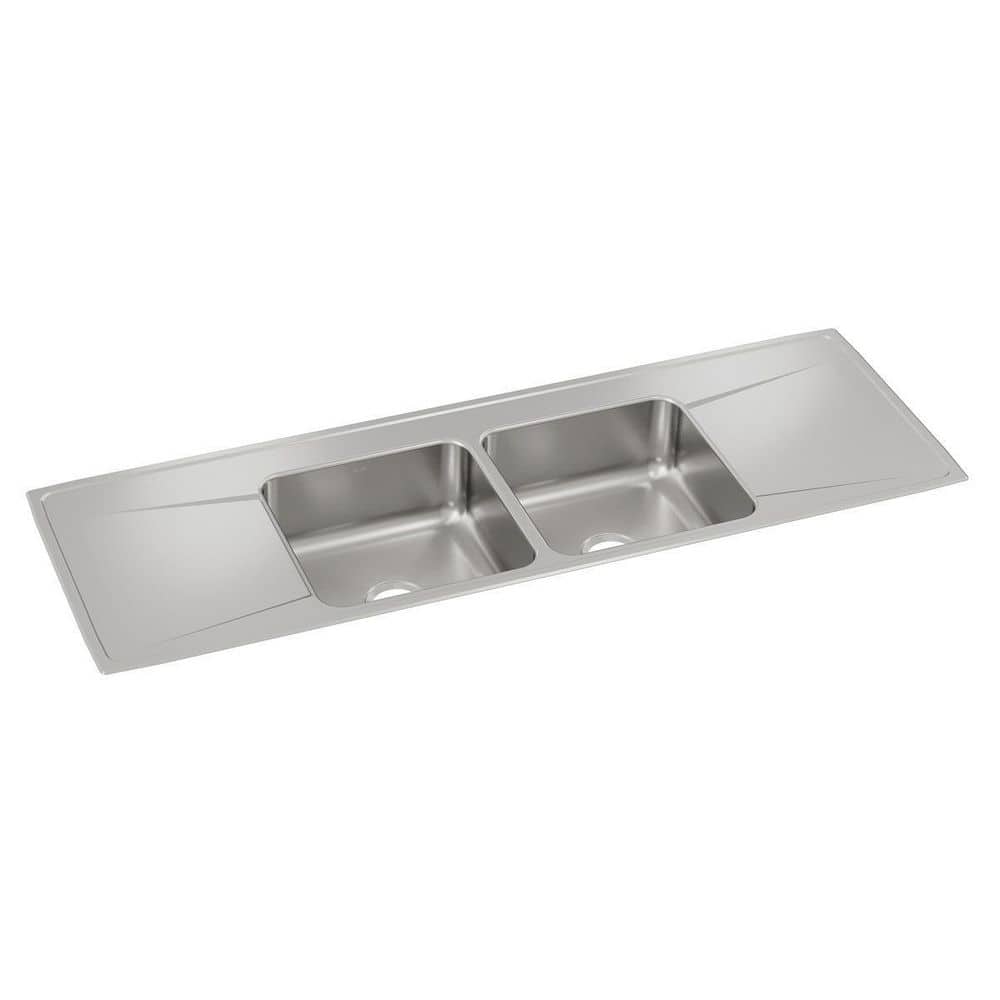 Elkay Lustertone Classic 66 in. Drop-in Double Bowl 18 Gauge Stainless ...