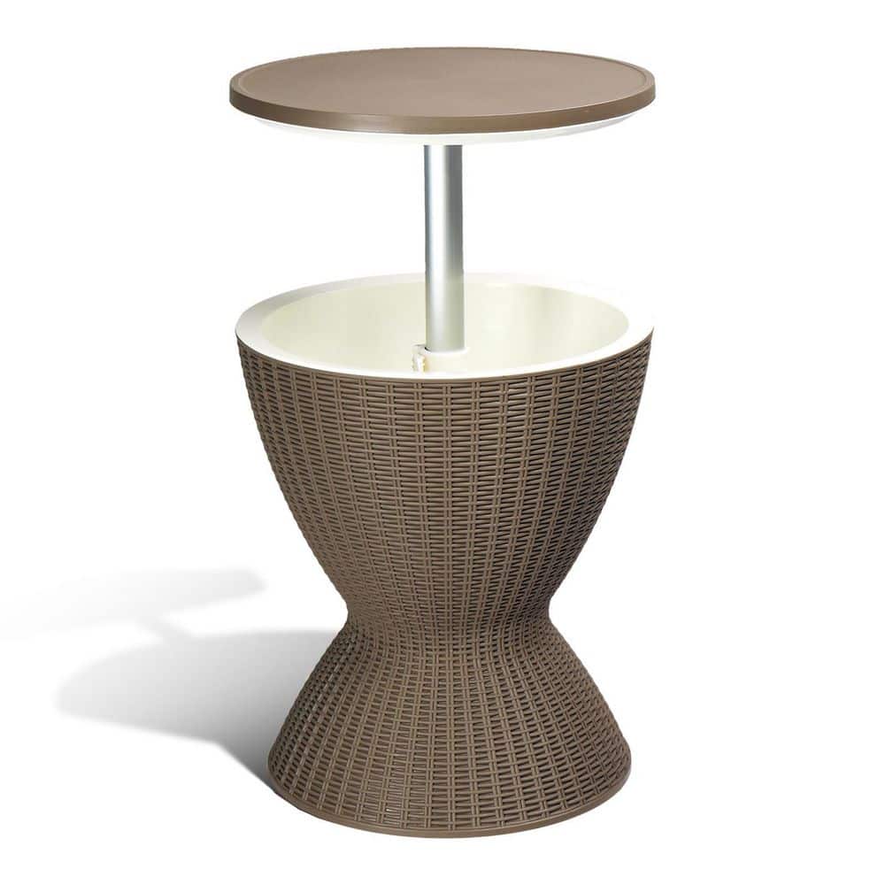 Karl home Total Capacity (qt. ) 32 qt. Brown Plastic Patio End Cooler ...