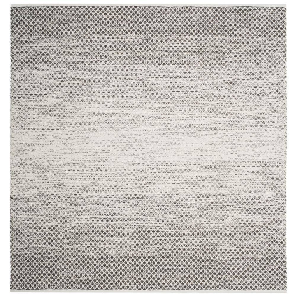 SAFAVIEH Montauk Light Gray/Ivory 6 ft. x 6 ft. Square Geometric Area ...
