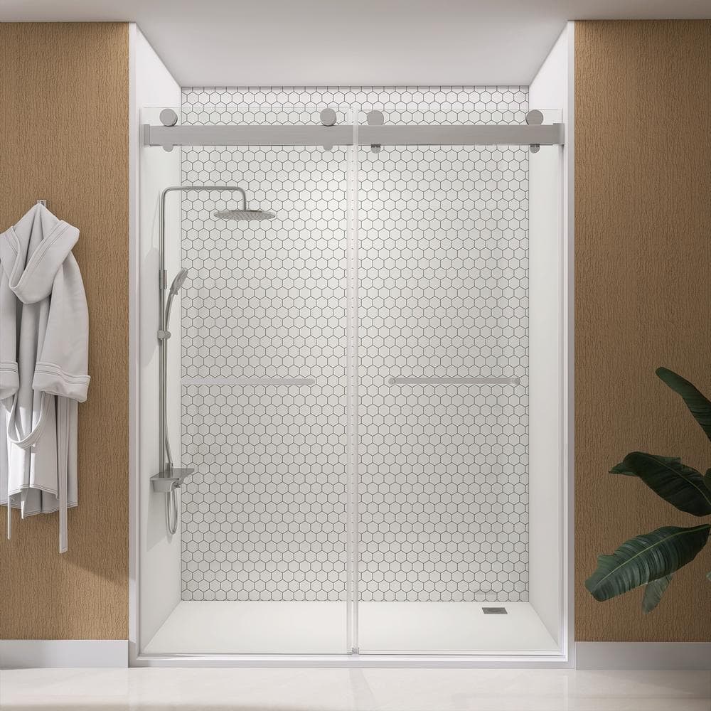 NTQ 72 in. W x 79 in. H Soft-Close Double Sliding Bypass Frameless ...