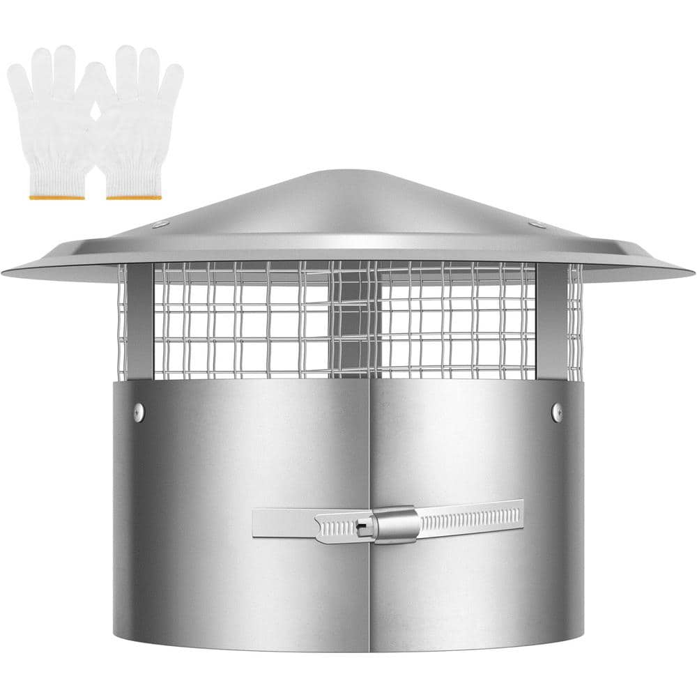 VIVOHOME 8 in. Round Adjustable Stainless Steel Chimney Cap with Screen ...