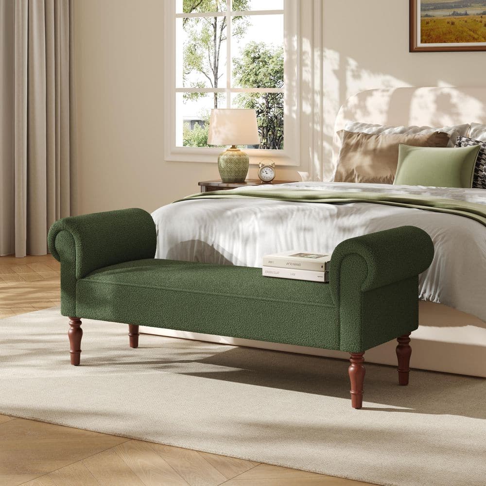 CHRISTOPHER KNIGHT HOME Gravine French 59 in. Olive Green Teddy Fabric ...
