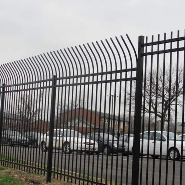 Curved Metal Fence Panels ALEKO 8 Ft. X 6 Ft. Each 8 Panel Steel