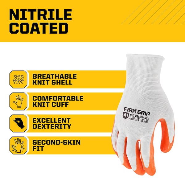 FIRM GRIP Large Nitrile Coated Work Gloves (5 Pack) 5558-032 - The Home Depot