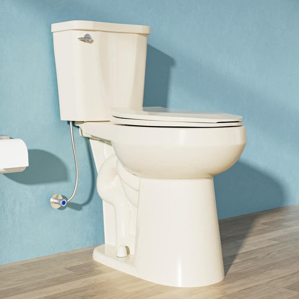 HOMLYLINK 21 in. Tall Seat 2-Piece Toilet 1.28 GPF Single Flush Round ...