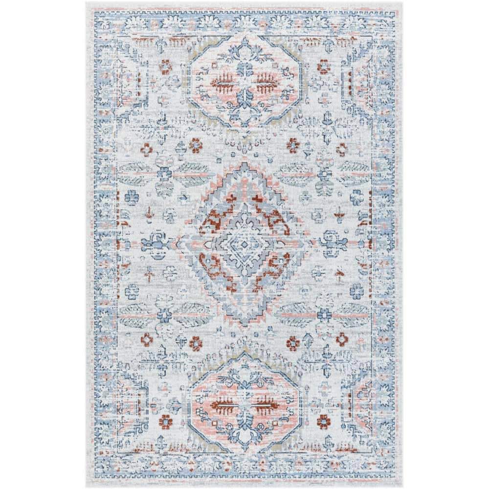 Unique Loom Kamala Washable Oriental Ivory 6 ft. 1 in. x 9 ft. Area Rug ...
