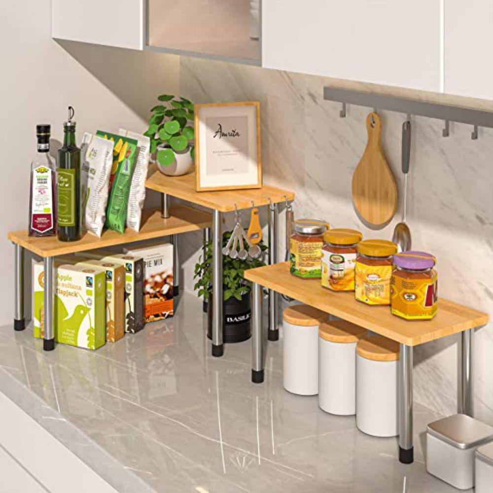 Dyiom Kitchen Countertop Organizer Counter Shelf 2 Tier Separable ...