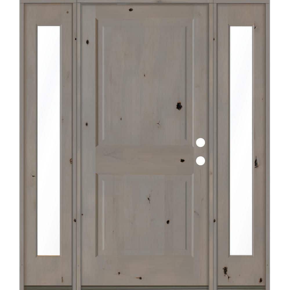 Krosswood Doors 64 in. x 80 in. Rustic Knotty Alder Left-Hand/Inswing ...
