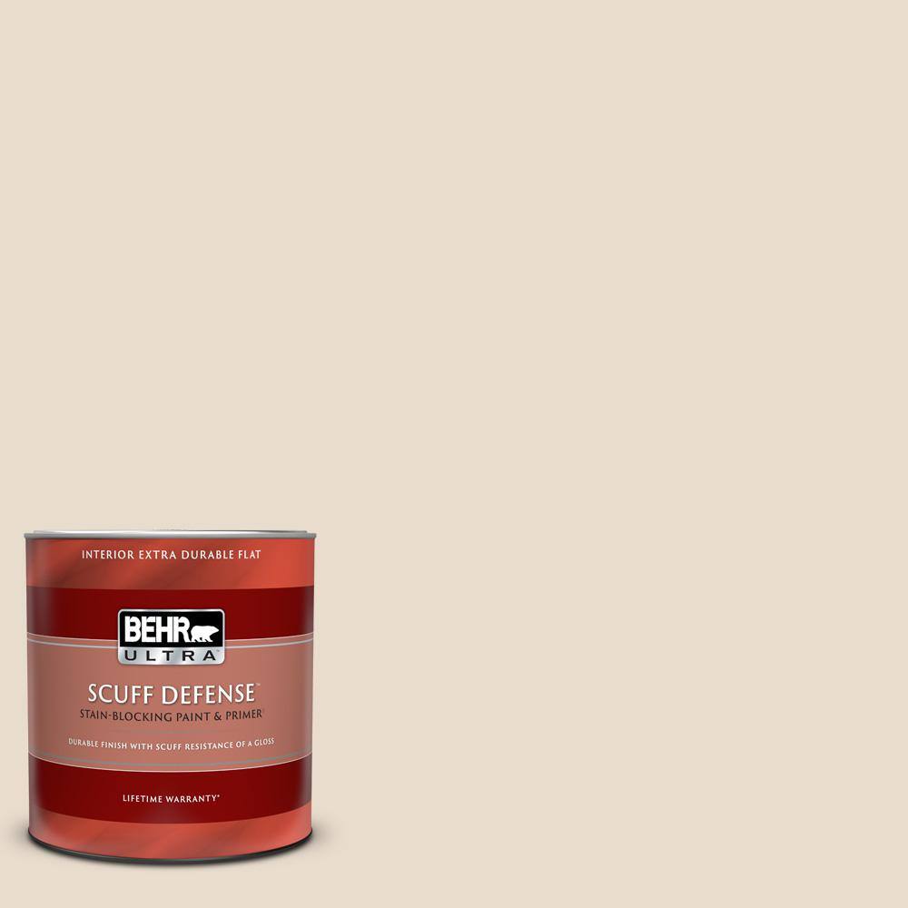BEHR ULTRA 1 qt. #OR-W11 White Mocha Extra Durable Flat Interior Paint ...