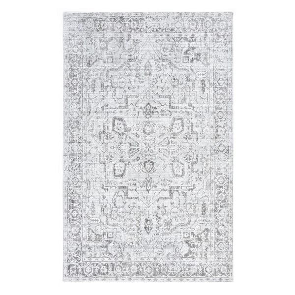 Solo Rugs Geneva Contemporary Light Gray 5 ft. x 8 ft. Handmade Area ...