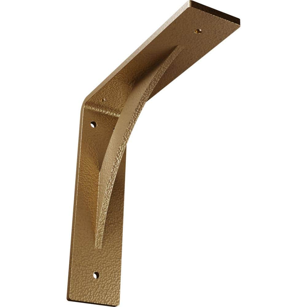 Ekena Millwork 2 in. x 8 in. x 8 in. Steel Hammered Gold Legacy Bracket ...
