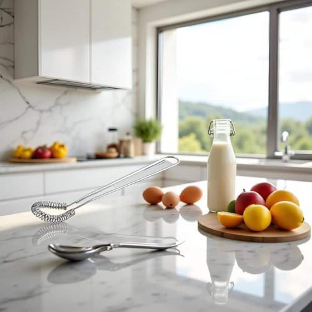 Anqtovp Silver Handheld Egg Beater Mini Spring Coil Whisk Milk Frother ...