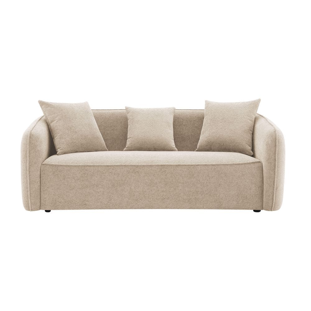 Acme Furniture Keith 35 in. Round Arm Chenille Rectangle Sofa with 3 ...