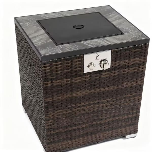 Kadehome 28 in. Propane Gas Fire Pit Table, 50000 BTU Square Steel Fire ...