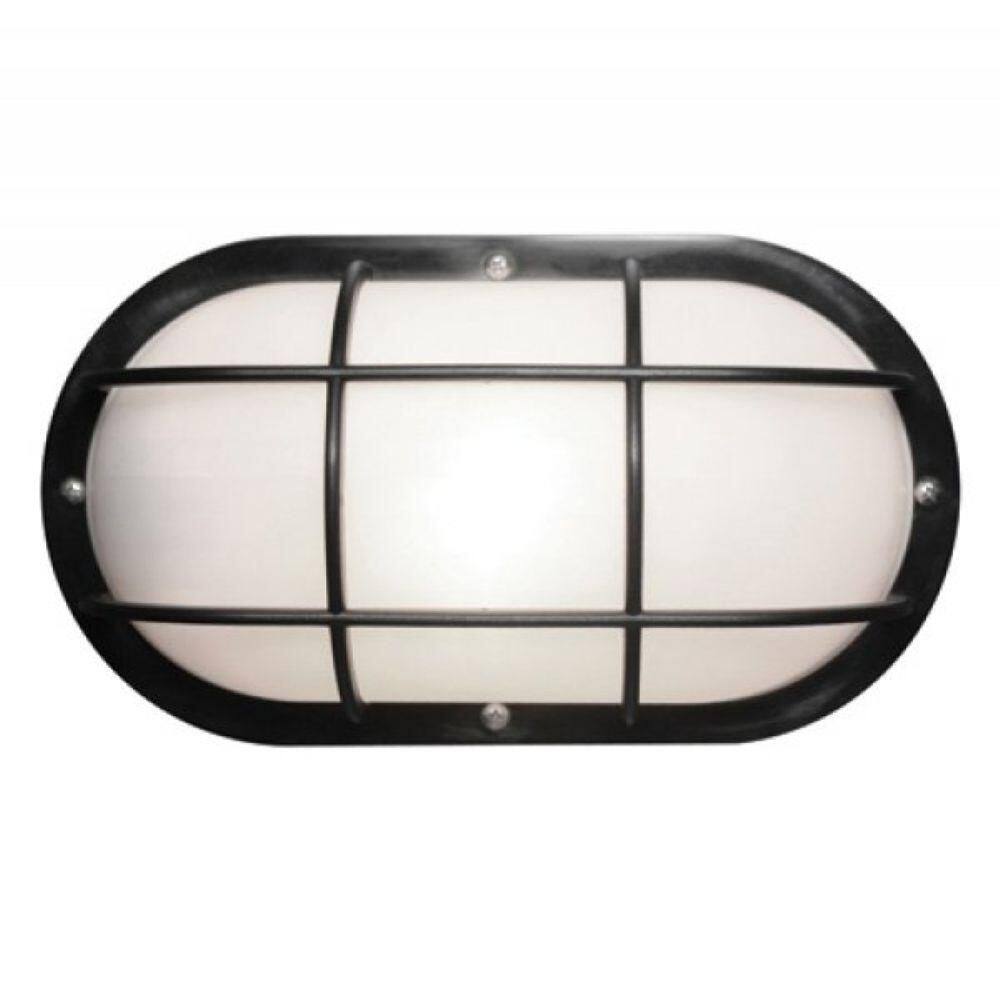 SOLUS Nautical Oblong Black Outdoor Hardwired Bulkhead Sconce with ...