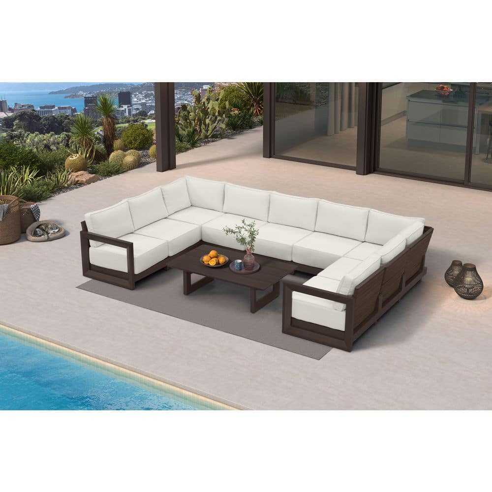 PURPLE LEAF 10-Pieces Patio Conversation Sets All Weather Outdoor Couch ...