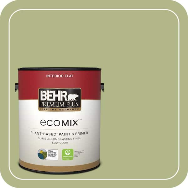 BEHR PREMIUM PLUS 1 gal. #PPU10-07 Lima Green Flat EcoMix Plant-Based ...