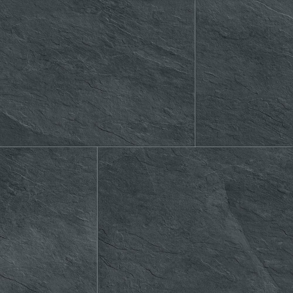 Corso Italia Slate Midnight Matte 24 in. x 48 in. Stone Look Porcelain ...