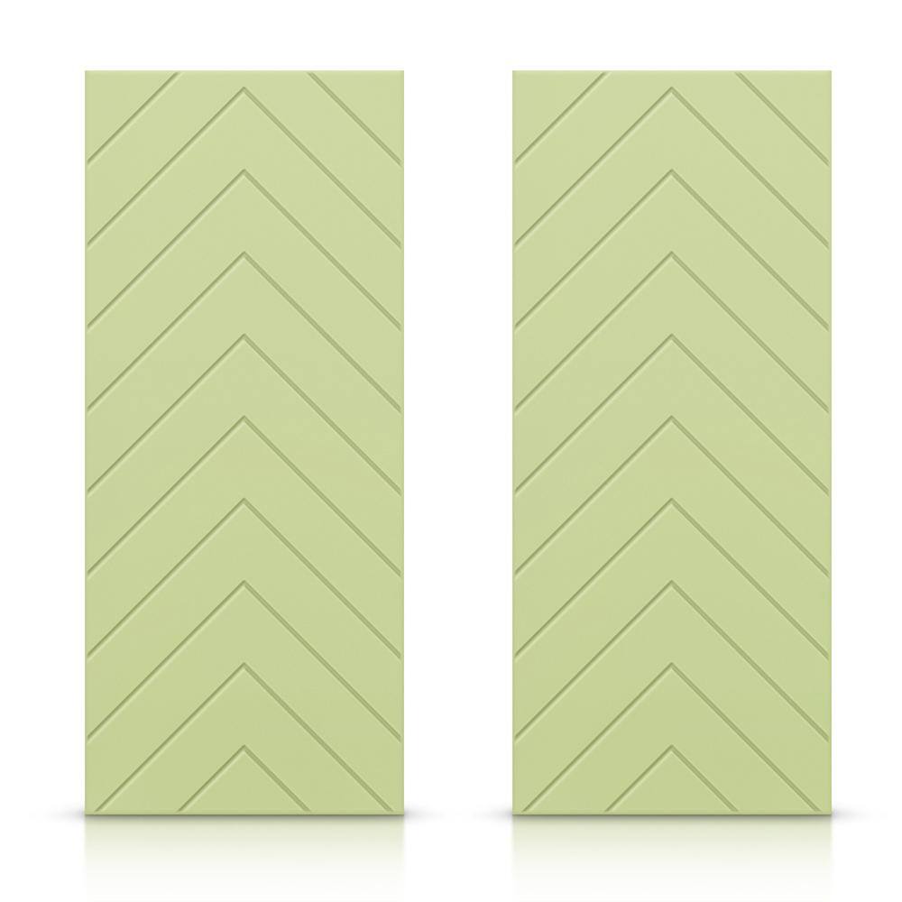 CALHOME 84 in. x 84 in. Hollow Core Sage Green Stained Composite MDF ...