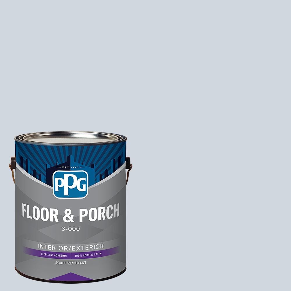PPG 1 gal. PPG1165-2 Twinkle Blue Satin Interior/Exterior Floor and ...