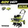 RYOBI 40V HP Brushless 16 in. Front Tine Tiller with Adjustable Tilling ...