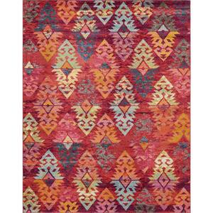 StyleWell Sedona Desert Rust Red/Multi-Color 3 ft. Round Global Area ...