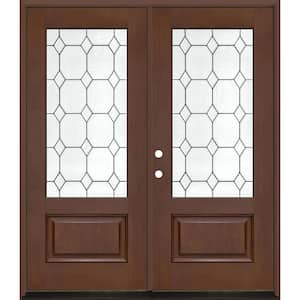 Steves & Sons Regency 64 in. x 80 in. 3/4L Marquise Glass LHIS Chestnut ...