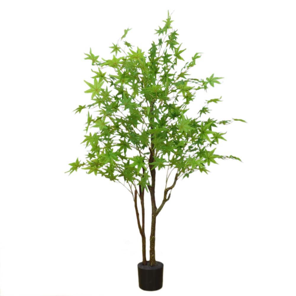 Garvee 4.9 ft. Artificial Assorted Flowers Tree In Pot, Maple TreeTall ...