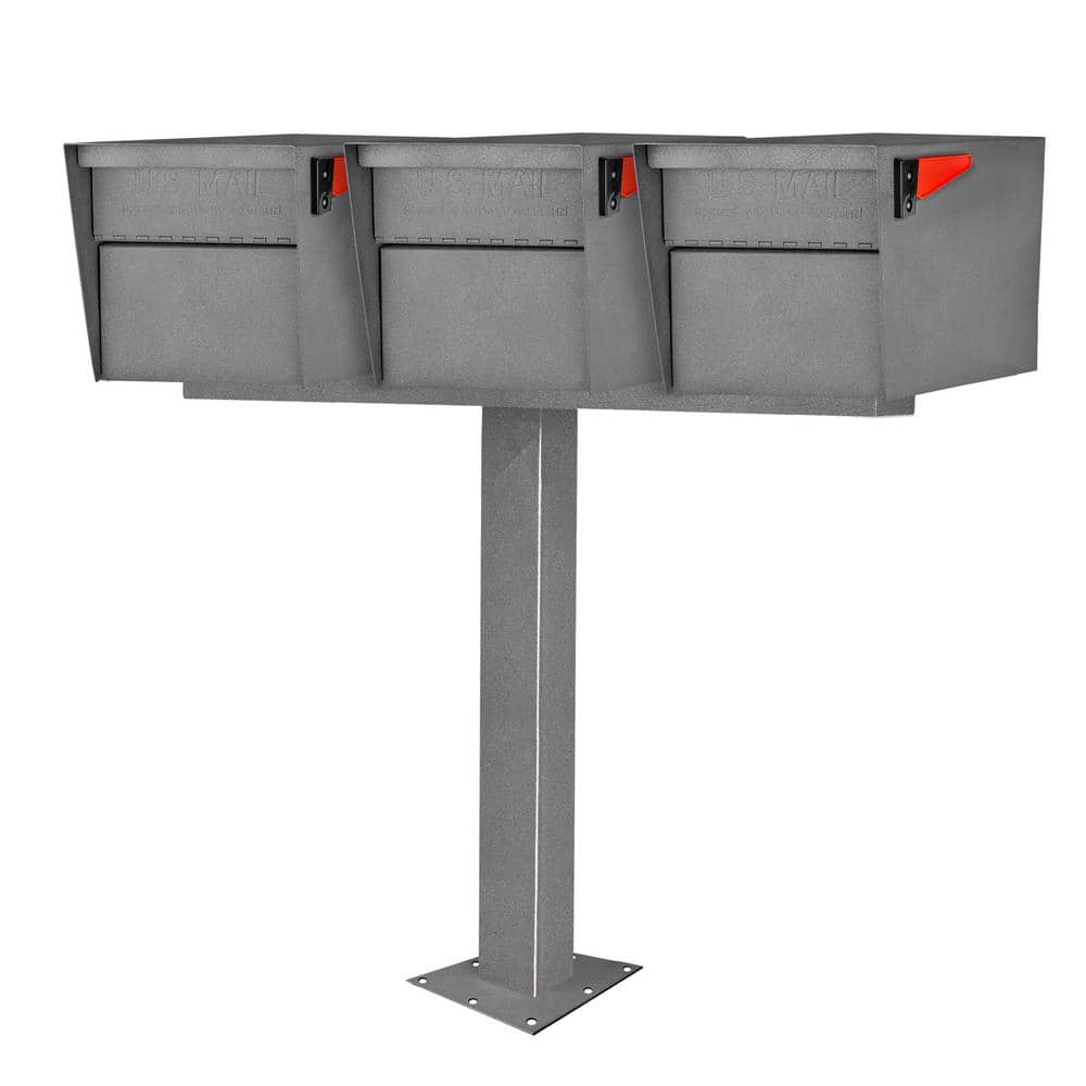 Mail Boss Mail Manager Street Safe X3 Rear Locking Mailbox Combo Kit ...