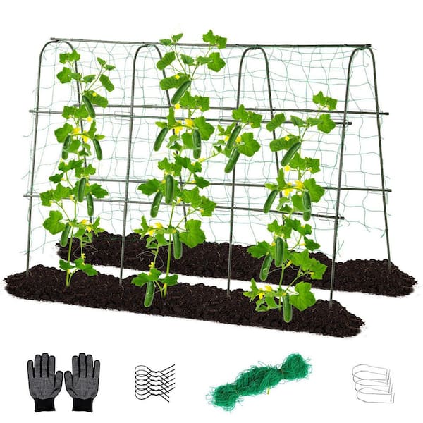 BOZTIY 4-Pack Garden Trellis for Climbing Plants 59 in. x 16 in. Metal ...