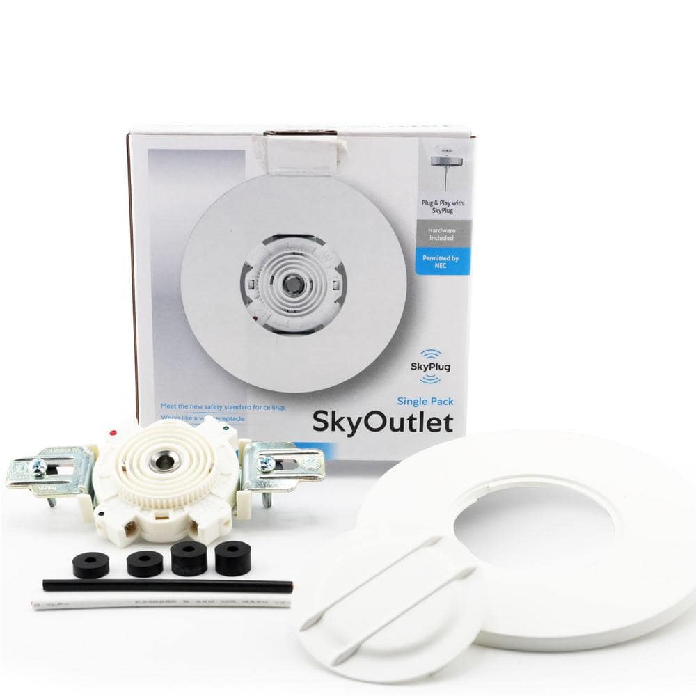 SkyPlug White Plug and Play Sky Outlet Receptacle for Lighting 1-Pack ...
