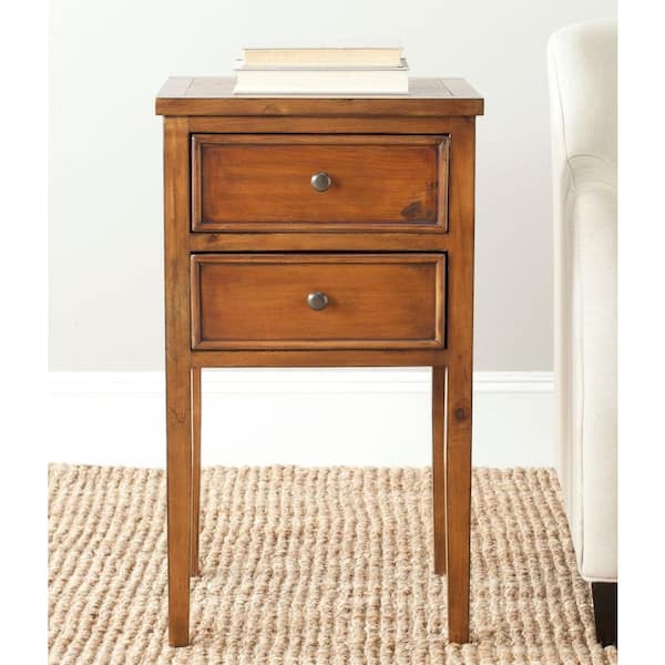 SAFAVIEH Toby Brown Storage End Table AMH6625F The Home Depot
